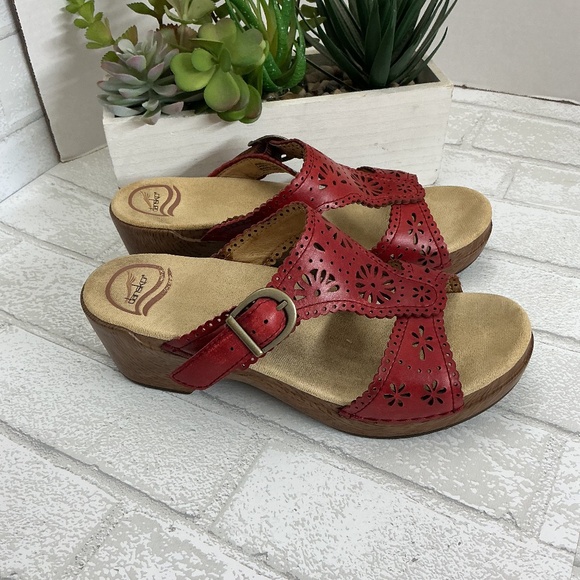 Dansko | Shoes | Dansko Red Leather Sandals | Poshmark